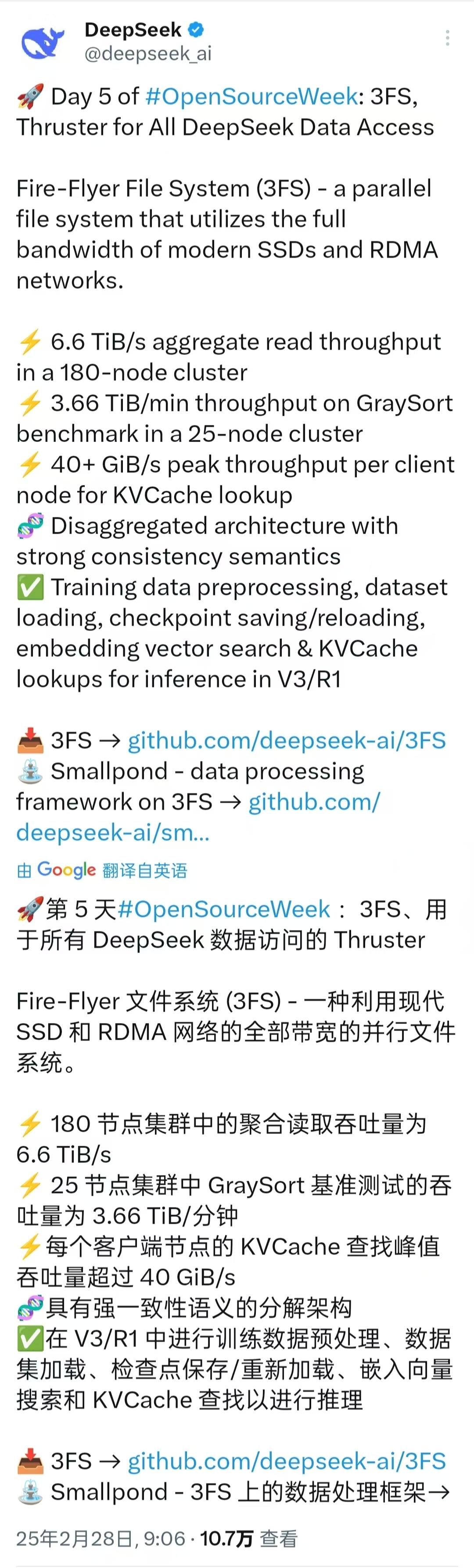 开源周最后一天，DeepSeek开源3FS：可超快的实现数据存储和访问_广州日报大洋网